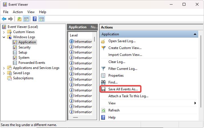 How to Pull Application Logs from Windows Event Viewer